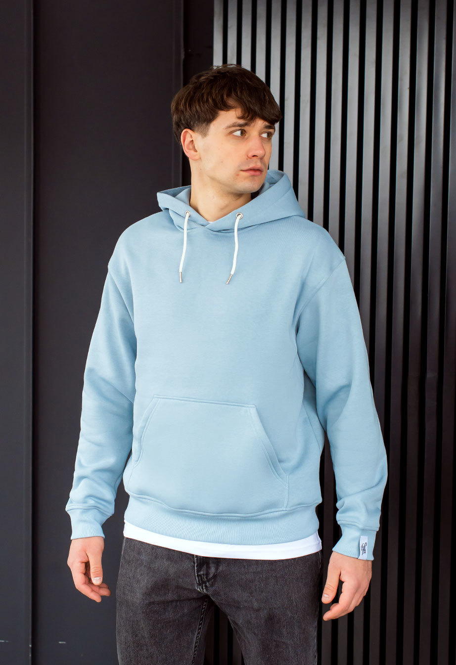Купить голубое утепленное худи Staff light blue basic oversize fleece в Киеве, Украине | Цена 1 ...
